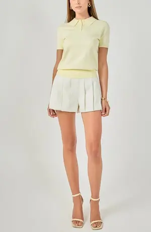 Endless Rose Pleated High-waist Tailored Shorts