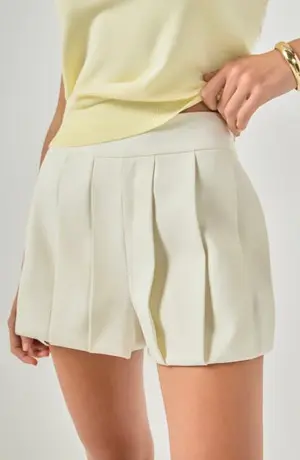 Endless Rose Pleated High-waist Tailored Shorts