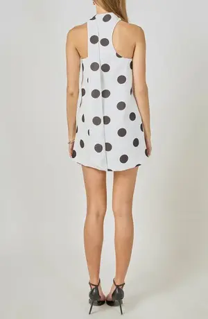Endless Rose Polka Dot Strapless Mini Dress With Choker Tie