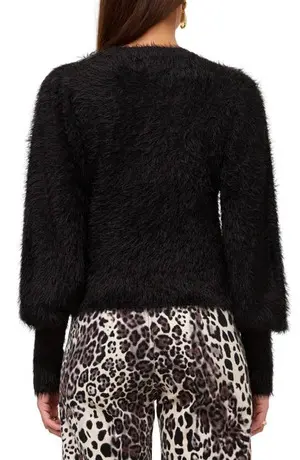 Fifteen Twenty Lia Shirred Sleeve Sweater - Black