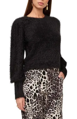 Fifteen Twenty Lia Shirred Sleeve Sweater - Black