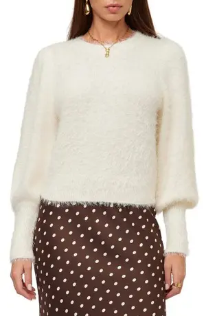 Fifteen Twenty FIFTEEN TWENTY Lia Shirred Sleeve Sweater Cream