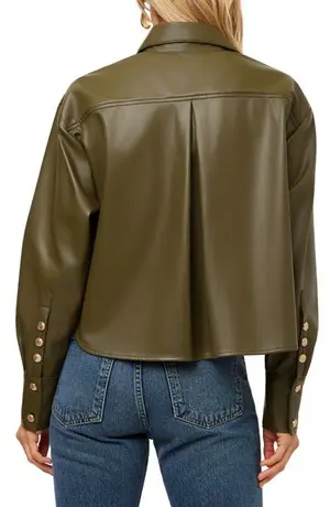 Fifteen Twenty Faux Leather Button-up Shirt