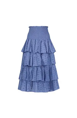 MER ST. BARTH Karmin Ruffle Skirt - Blue