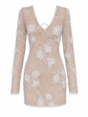 UNTAMED PETALS Everly Mini Dress - Nude