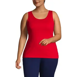 LANDS' END Cotton Tank Top - Compass Red