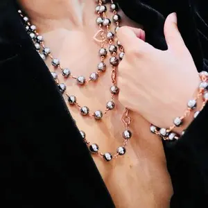 REJECTED HEARTS CLUB La Princesa Hematite 3-layer Necklace