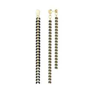 REJECTED HEARTS CLUB Enamel Chevron Dangle Earrings - Black