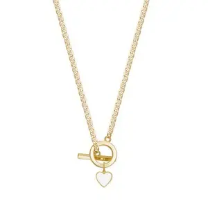 REJECTED HEARTS CLUB Gold Crush Heart Charm Necklace - White