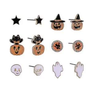 HALLMARK Halloween 6-pair Stud Earring Set - Orange