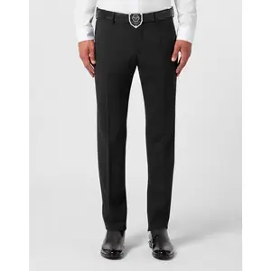 Philipp Plein Hexagonal Buckle Crocodile-effect Leather Belt - Black/nickel