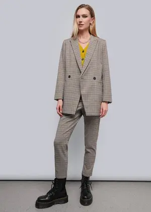 WILDFANG Empower Plaid Double Breasted Blazer