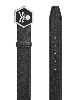 Philipp Plein Skull Buckle Belt