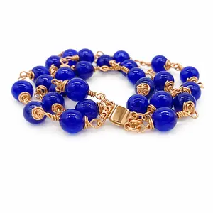 REJECTED HEARTS CLUB Azule Cat-eye Glass Bead Bracelet - Blue