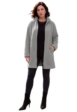 Roaman's Fleece Driving Coat - Medium Heather Grey