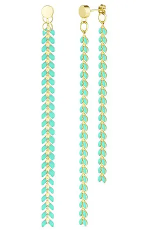 REJECTED HEARTS CLUB Elegante Chevron Dangle Earrings - Turquoise