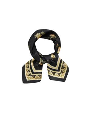 FABLE ENGLAND Nouveau Floral Small Square Scarf - Black