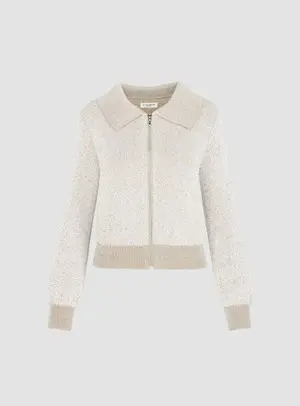 A.SHIMUS Sequin-kissed Cotton Cardigan - Olive