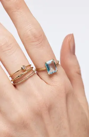 ANA LUISA Solid Yellow Gold Topaz Ring