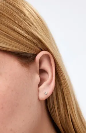 ANA LUISA Solid Yellow Diamond Heart Flatback Single Stud