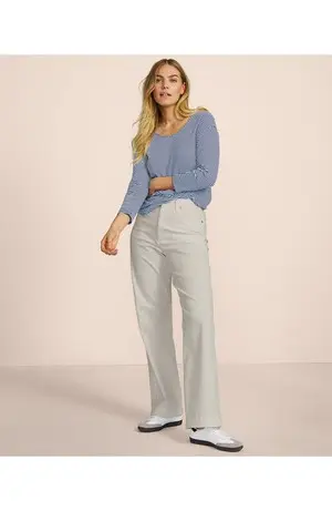 LANDS' END High Rise Wide Leg Chino Pants