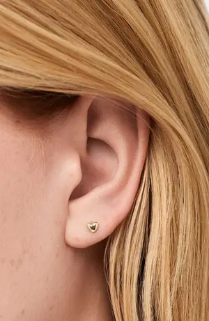 ANA LUISA Solid Yellow Heart Flatback Single Stud Earring