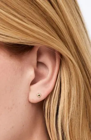 ANA LUISA Solid Yellow Heart Flatback Single Stud Earring