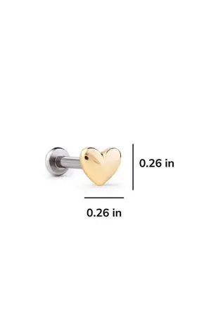 ANA LUISA Solid Yellow Heart Flatback Single Stud Earring