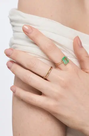 ANA LUISA Solid Yellow Gold Sapphire Spritz Ring