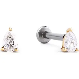 ANA LUISA Solid Yellow Pear-shaped Diamond Stud - Gold