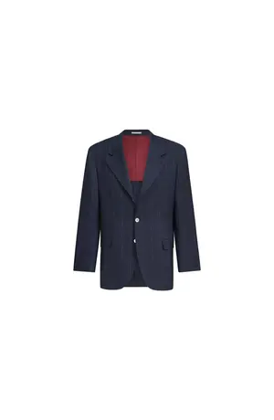Brunello Cucinelli Virgin Wool Chalk Stripe Tailor Blazer