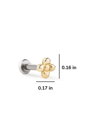 ANA LUISA Puffy Flower Yellow Flatback Single Stud