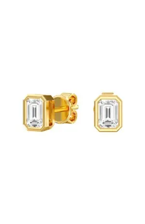 EVERLEE Emerald Bezel Lab Diamond Studs In 14k Gold - Yellow