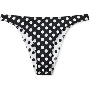 Mango Reversible Polka Dot Bikini Bottoms - Black