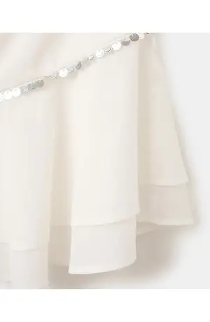 Mango Ruffled Halterneck Dress With Sequined Trim