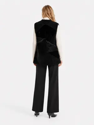 MINE BILGI Dolce Shearling Midi Vest