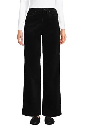 LANDS' END High Rise Wide Leg Pants - Black