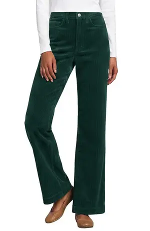 LANDS' END High Rise Wide Leg Pants - Evergreen