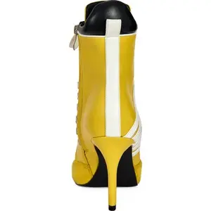AZALEA WANG Eleven Peep Toe Stiletto Bootie - Mustard