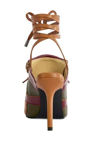 AZALEA WANG Ambre Lace-up Pointed Toe Bootie