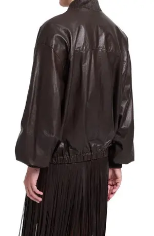 TWP Bubble Hem Leather Bomber Jacket