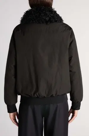 Moncler Shearling Collar Bomber Jacket