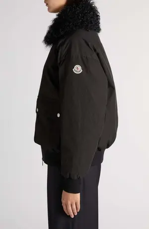 Moncler Shearling Collar Bomber Jacket