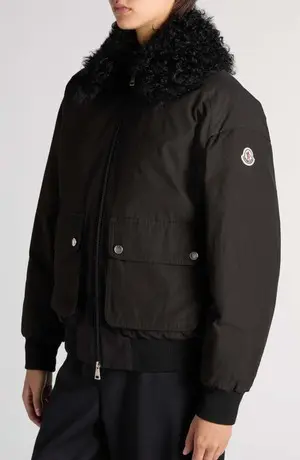 Moncler Shearling Collar Bomber Jacket