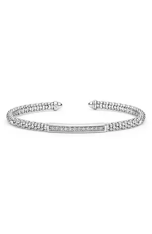 Lagos Caviar Spark Cuff With Diamonds