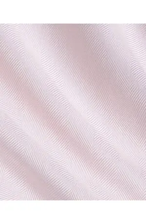 David Donahue Trim Fit Herringbone Cotton Dress Shirt - Pink