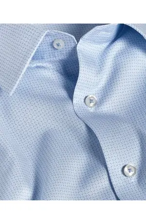 David Donahue Trim Fit Cotton Dress Shirt - Sky