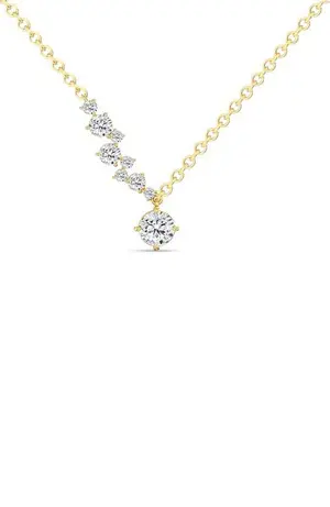 EVERLEE Starlight Asymmetrical Round Lab Diamond Necklace In 14k Yellow Gold - 2.00ctw