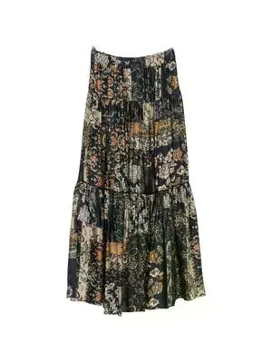 Liu Jo Floral Patchwork Tiered Midi Skirt