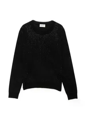 P.a.r.o.s.h Rhinestone-embellished Knitted Top - Black